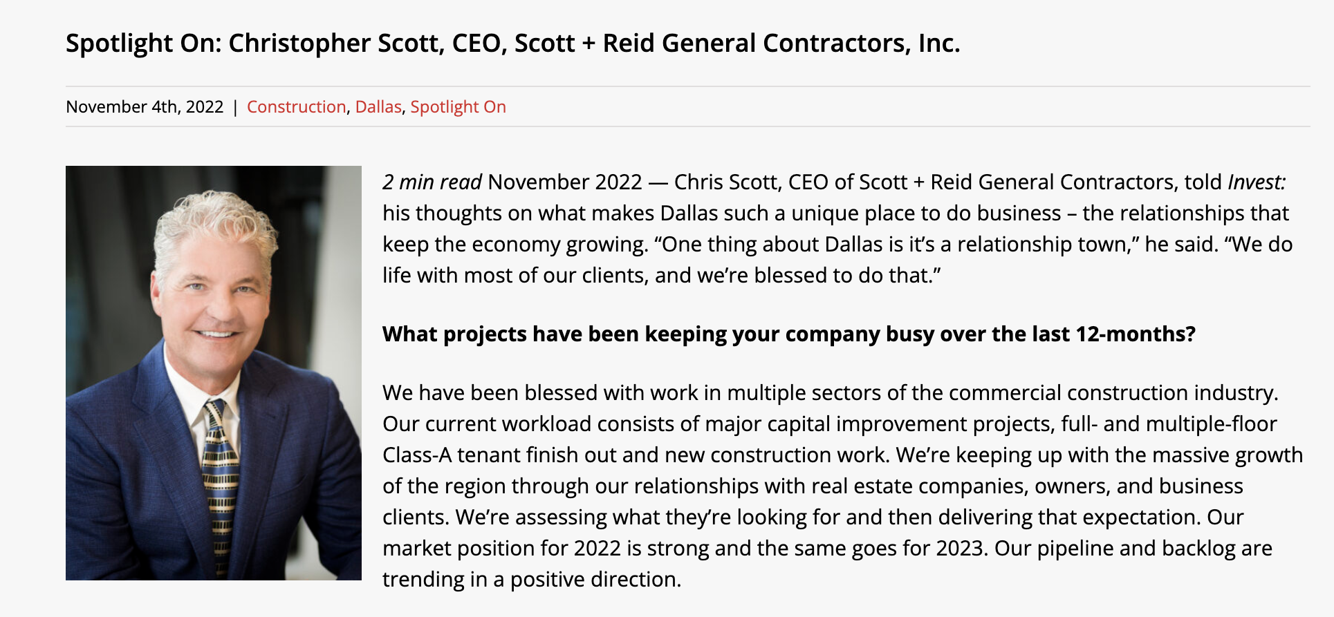 Chris Scott Interview with Invest - Capital Analytics | Scott + Reid